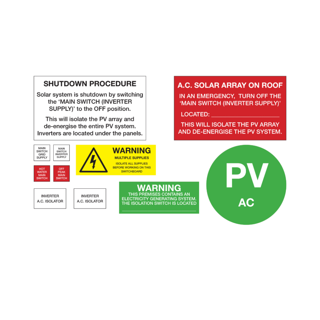 AC Solar Label Kits - XGS Solar